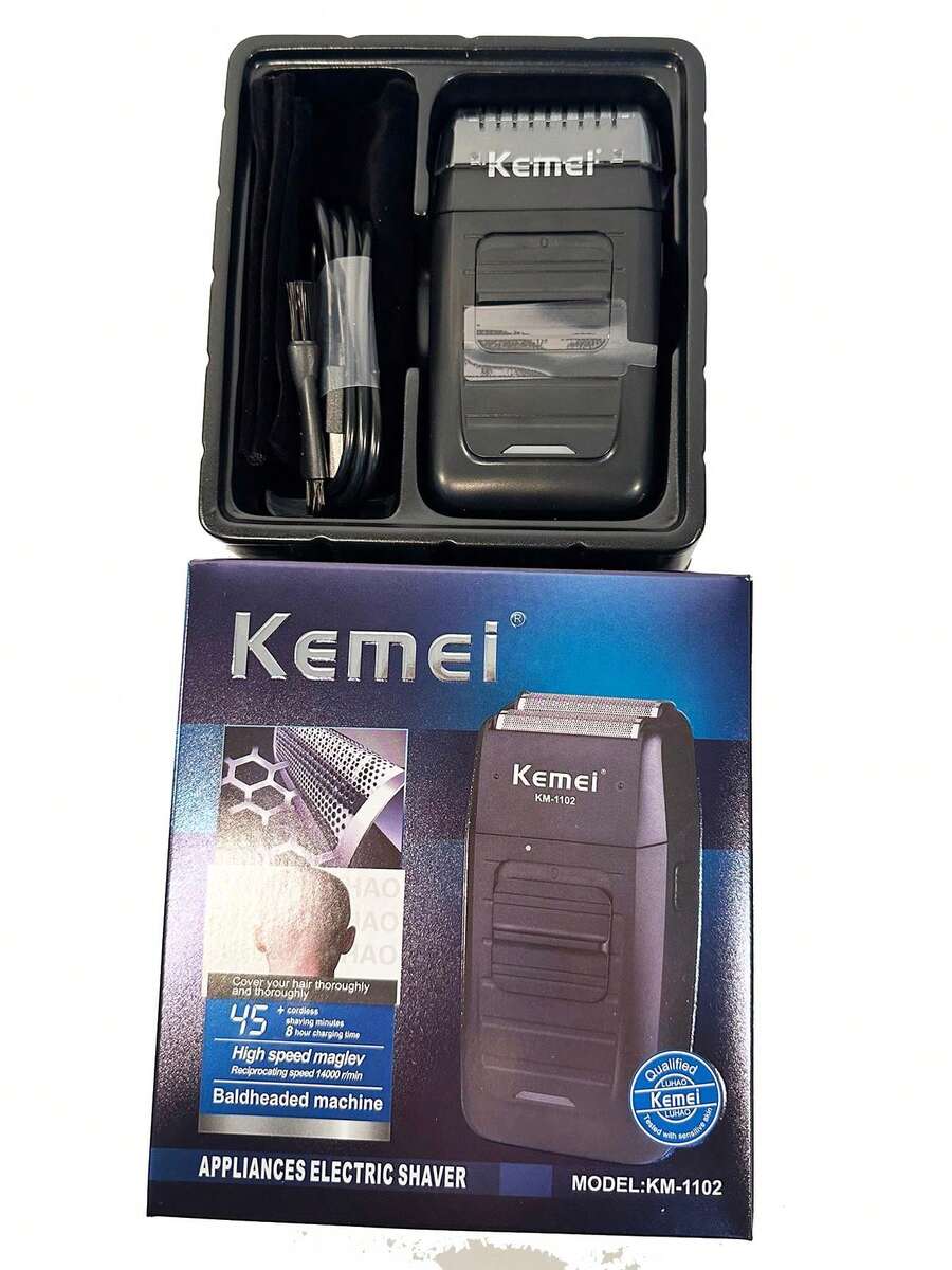 Kemei KM-1102 Electric Shaver Rechargeable Cordelss Floating Beard ...