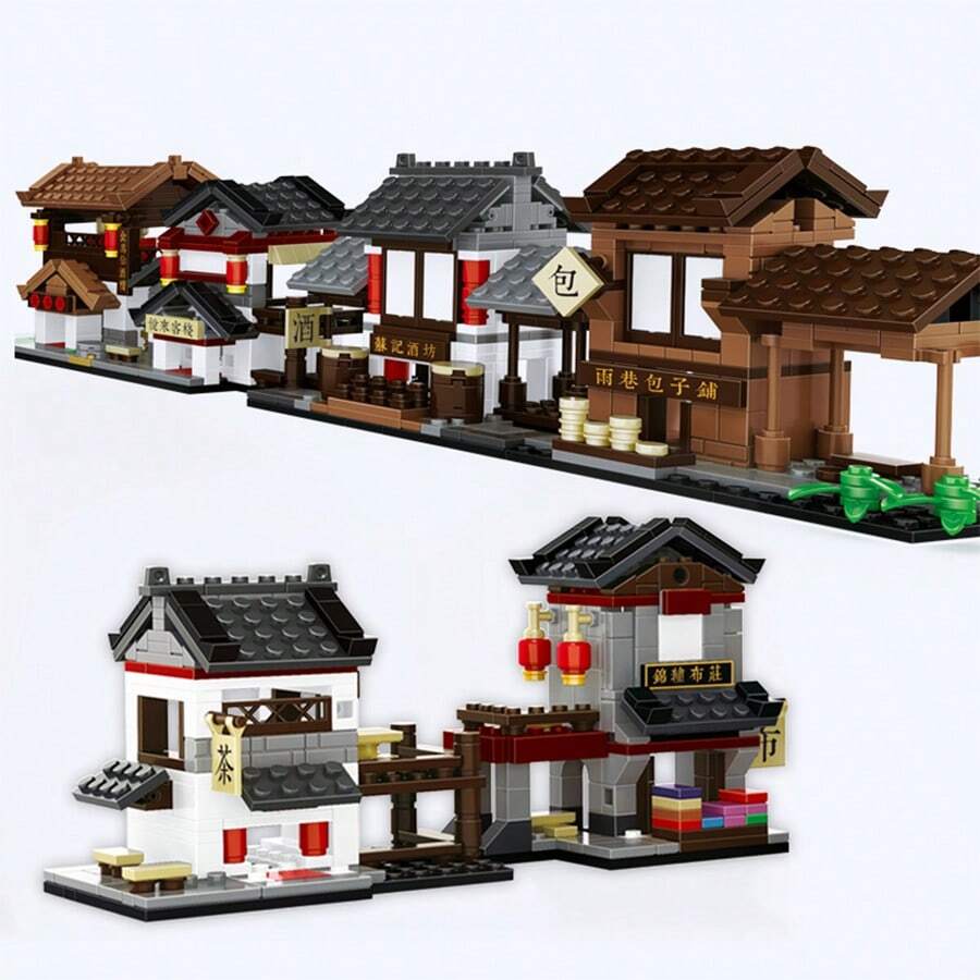 City Corner Model Flower House Building Block Set The Inn Teahouse ...