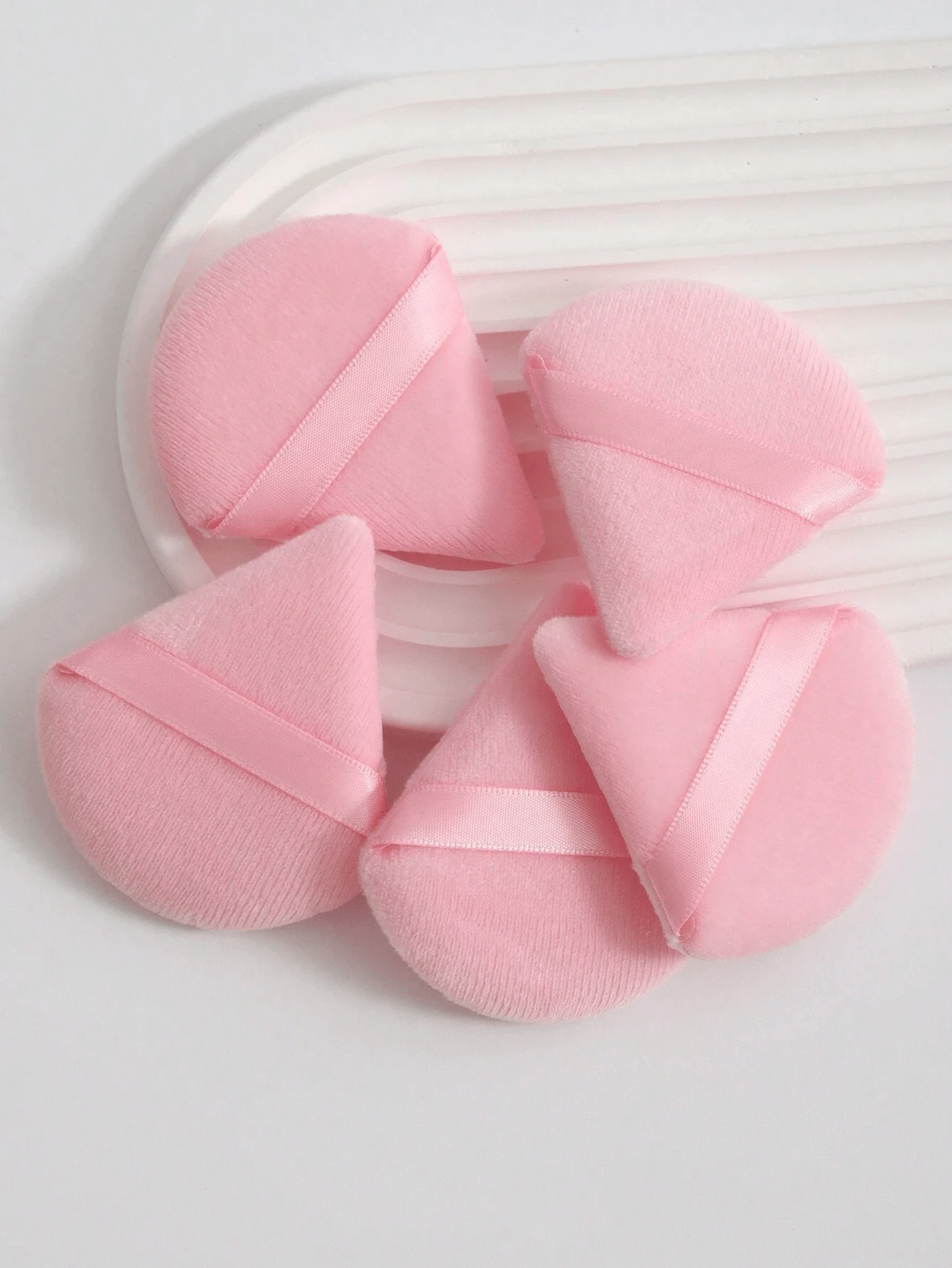 5pcs Triangle Shaped Velvet Powder Puff, Designed For Contouring, Eye ...