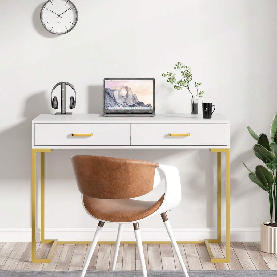 Tribesigns Computer Desk, Writing Desk Workstation With 2 Drawers ...