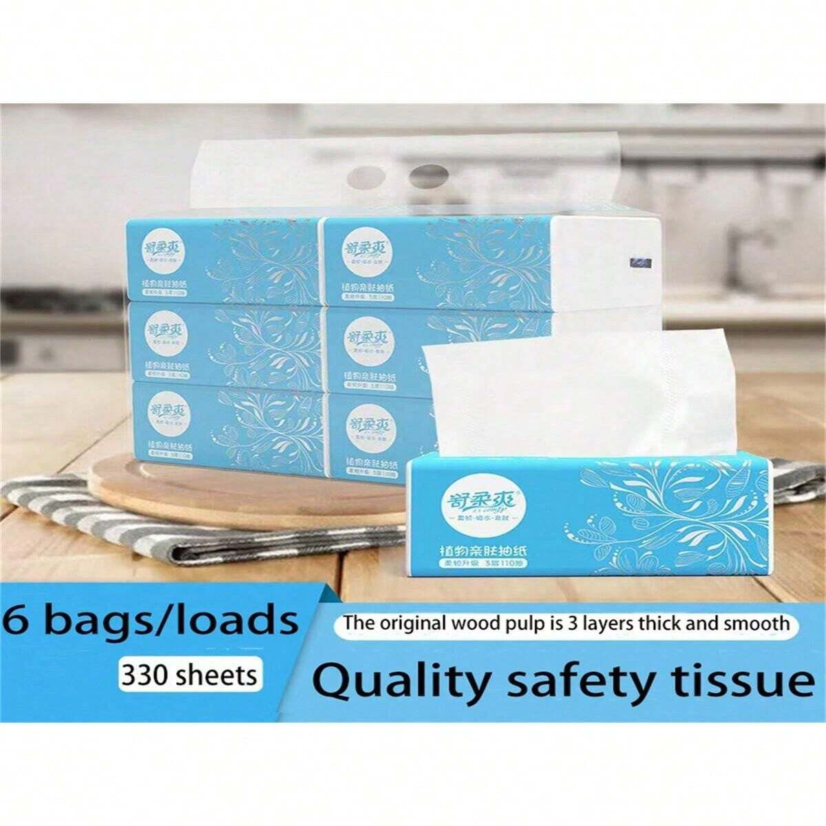 6pcs/Pack Skin-Friendly Plant-Based Disposable Paper Napkins, 330 ...