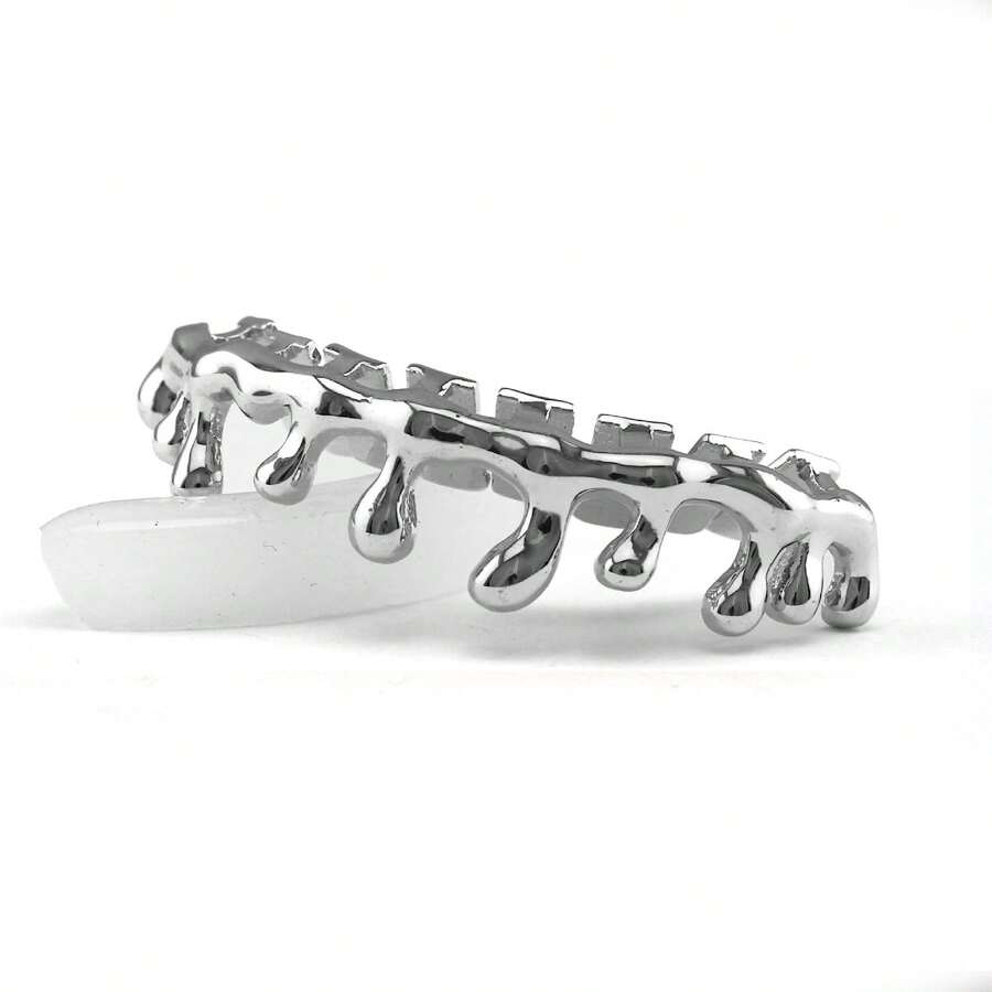 18K Gold-Plated Drip Tooth Grillz Set, Trendy Hip-Hop Teeth Jewelry ...