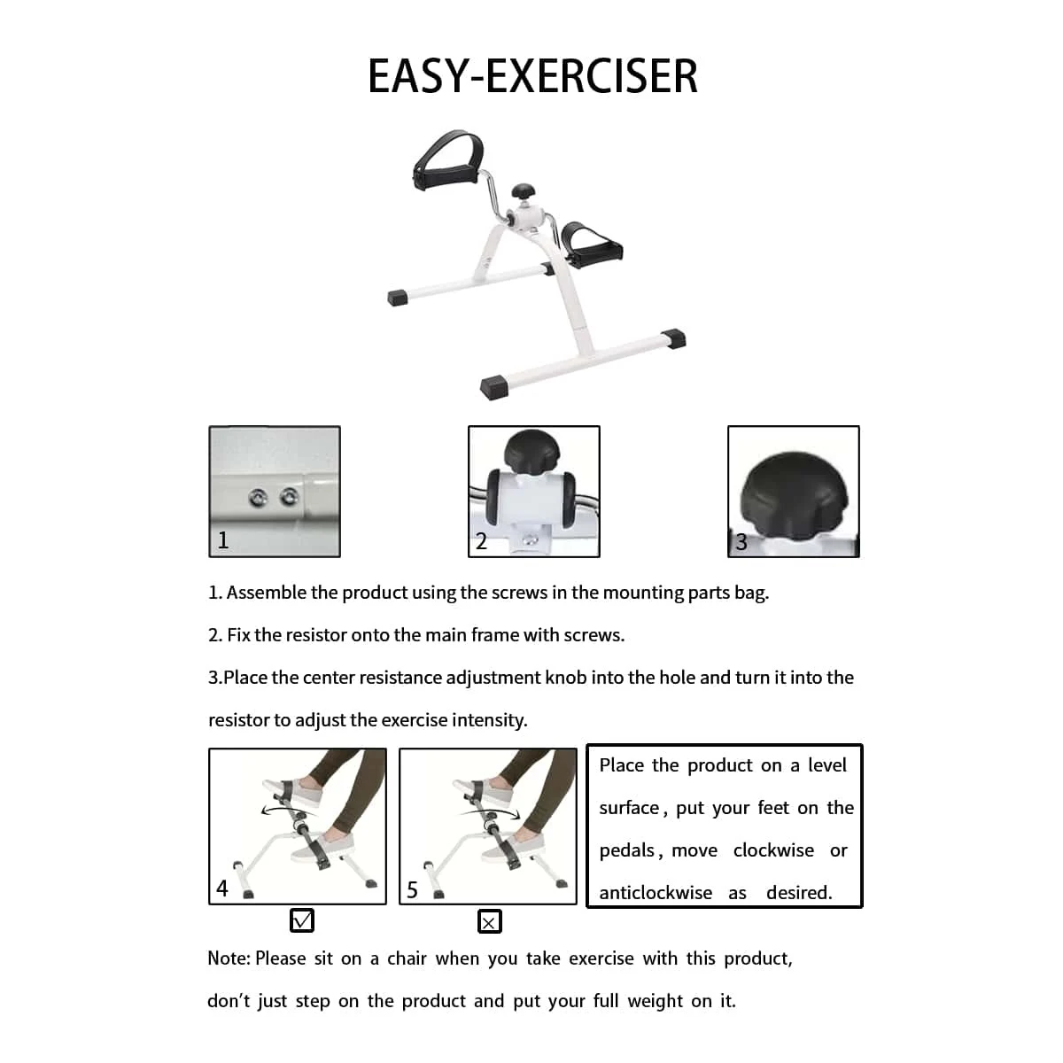 Unter-Tisch Hometrainer, höhenverstellbare Pedaltrainer, faltbare Büro ...