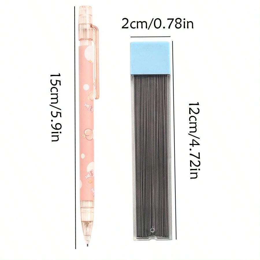 102pcs New Cartoon Mechanical Pencils With Built-In Eraser, 0.5mm Lead ...