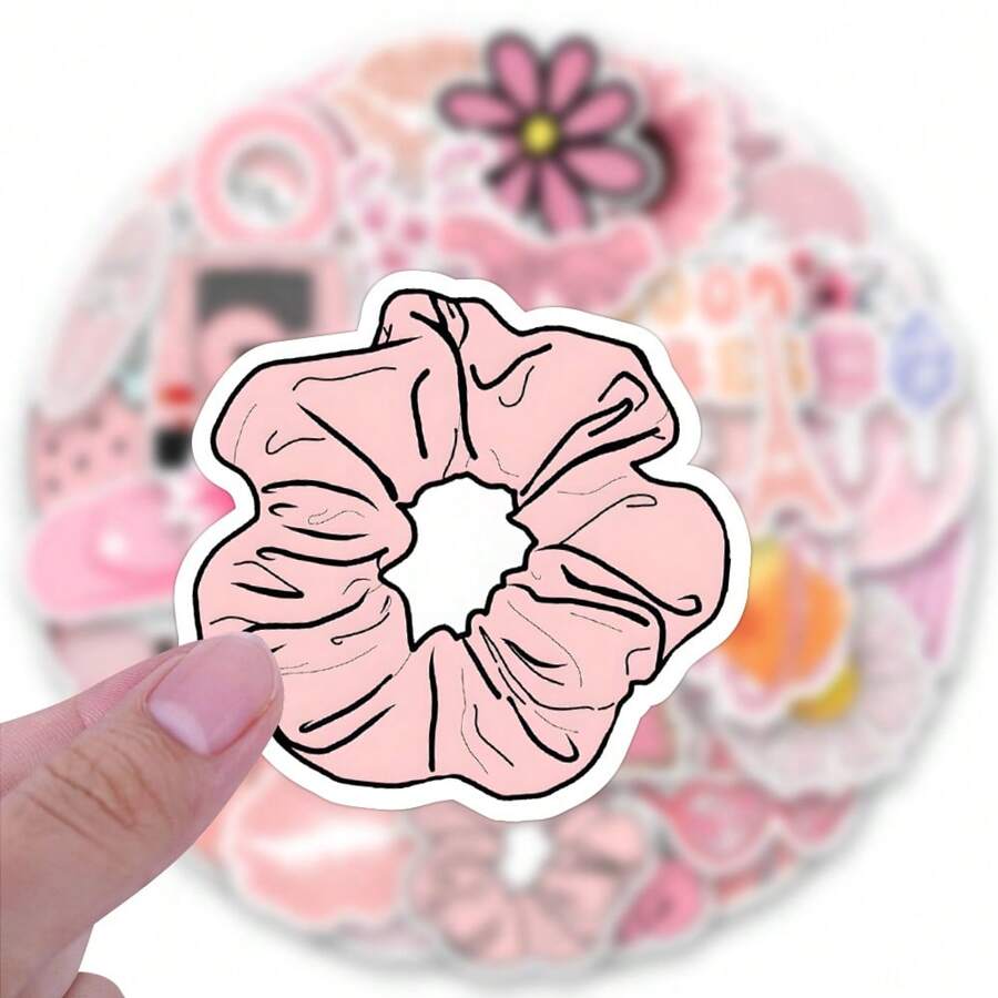 50PCS Cute Pink Stickers Vinyl Stickers Scrapbook, Journaling, Laptop ...