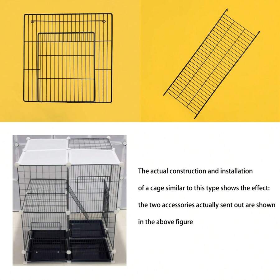 Indoor Rabbit Cage With Tray Large Space Pet Villa Rabbits Litter Box ...