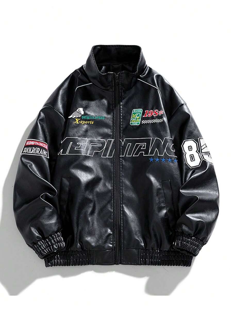 Men Printed Baseball Jacket & Leather Jacket | SHEIN USA