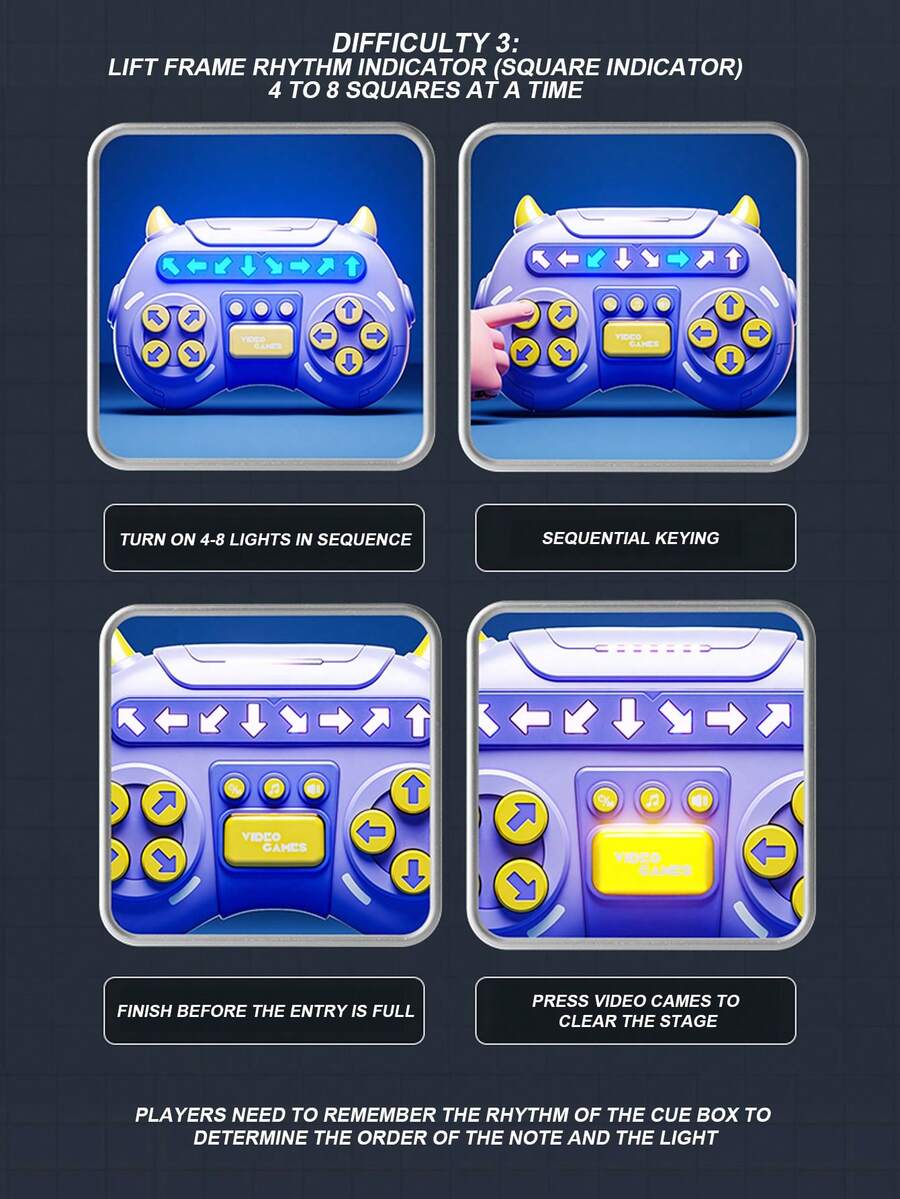 New Rhythm Master 2-Player Pocket Beat Challenge Music Game Machine ...