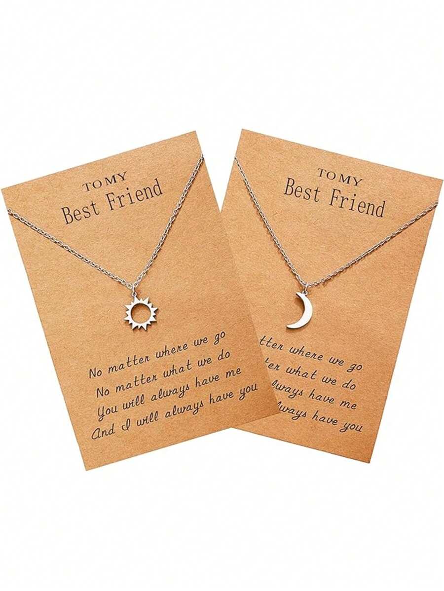 suteyi Best Friend Necklace For 2, Sun And Moon Matching Friendship ...