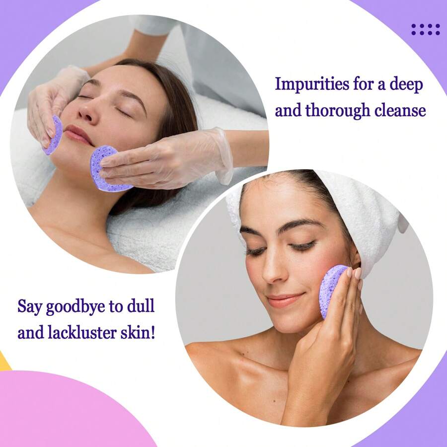 50 Compressed Face Sponge Natural Face Exfoliator Disposable Face ...
