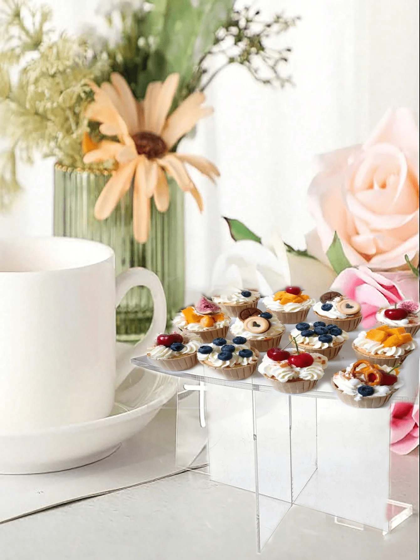 1pc Acrylic Cake & Dessert Display Stand For Birthday Party, School ...