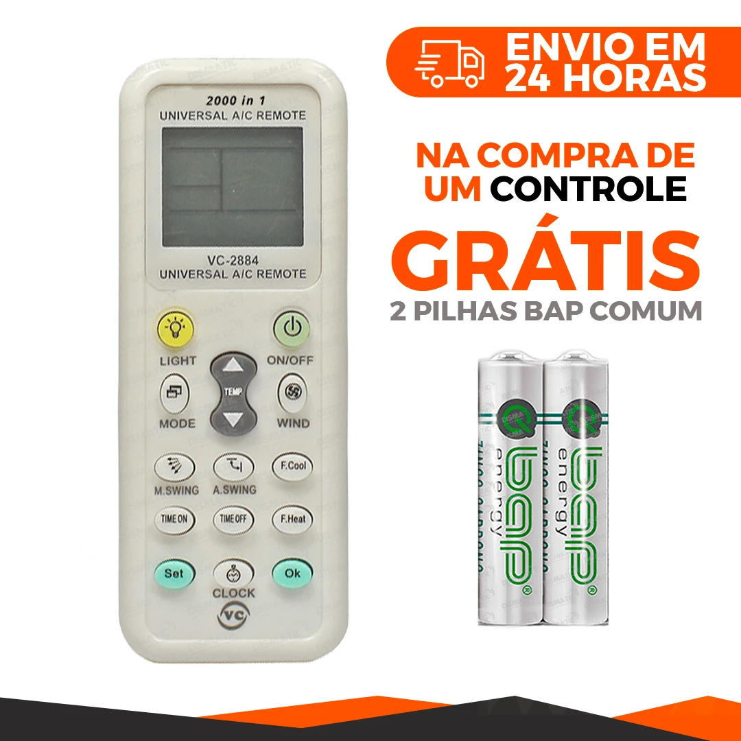 Universal Remote Control Split Air Conditioner 2000 In 1 + Batteries ...