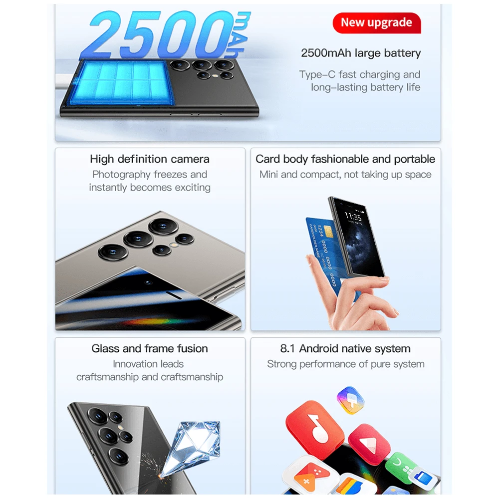 SOYES SOYES S24 Pro Max Mini 4G LTE Mini Smartphone 2500mAh 2GB RAM ...