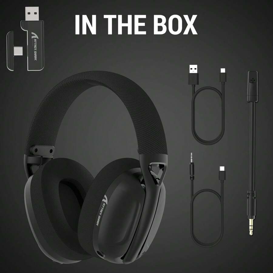 Fone de Ouvido Gamer Sem Fio ATTACK SHARK L80, Ultralight Over Ear com Dongle USB C e A 2,4GHz ...