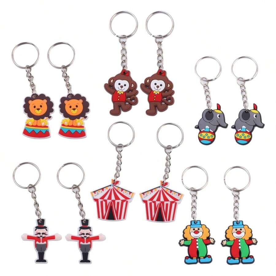 1set 12pcs Circus Lion, Monkey, Elephant & Performer Elements Multi ...