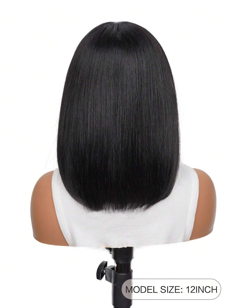 Put On And Go Realistic Natural Black Wigs Layer Cut Glueless Straight ...