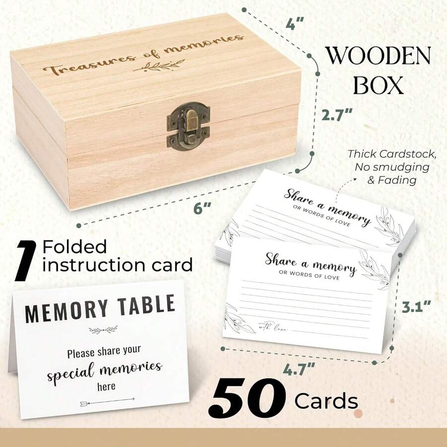 Share A Memory Card - 50 Pcs Celebration Of Life Memory Cards For ...