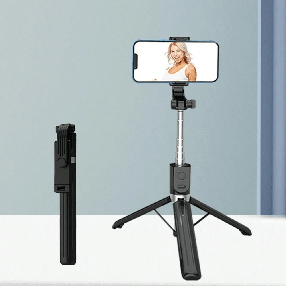 51インチ マルチファンクション スマートフォン セルフィー スティック Bluetoothリモコン付き デスクトップ三脚 ライブ配信用 ...