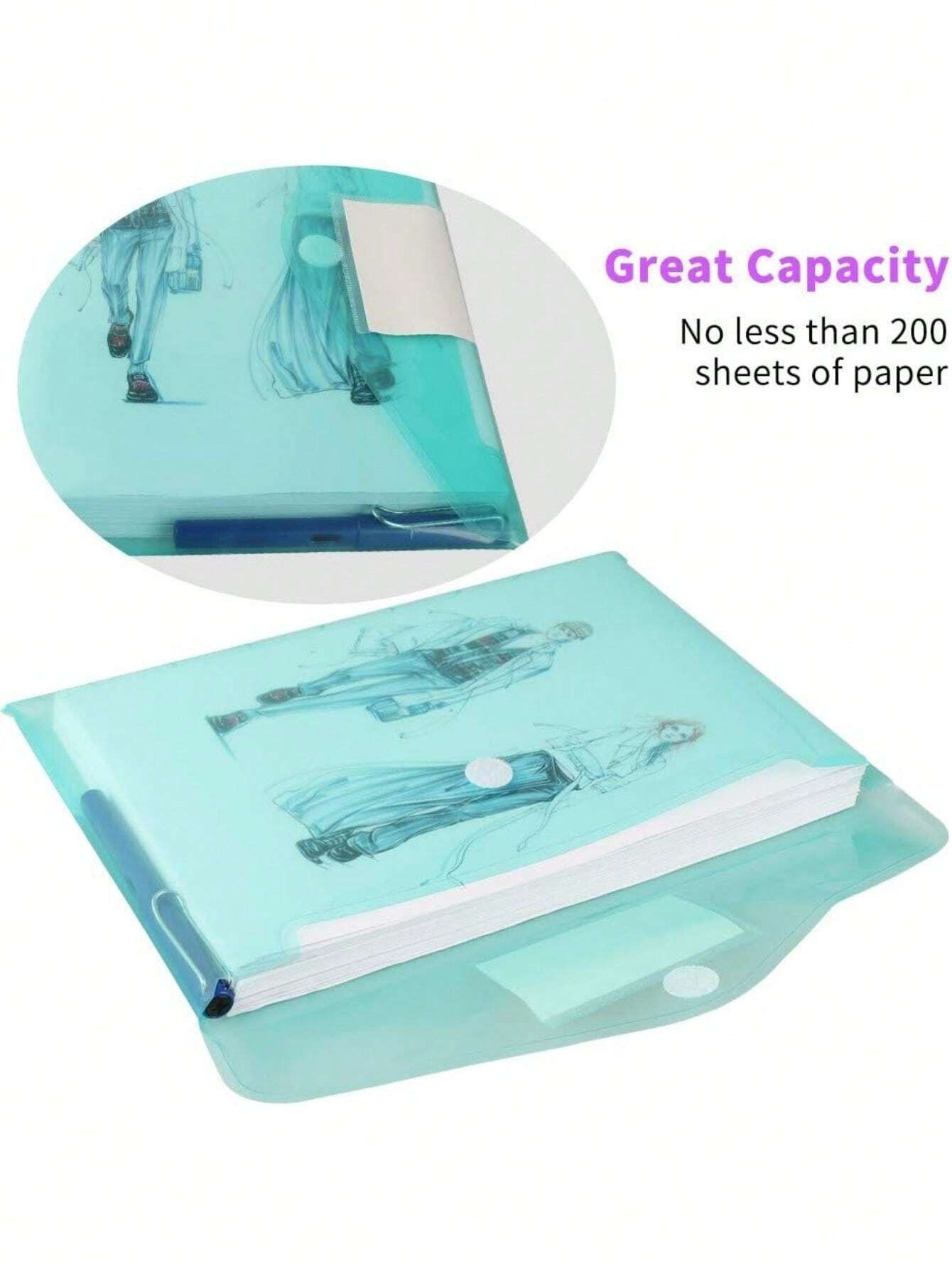 A4 Transparent Document Folder With Label Pocket And File Envelope ...