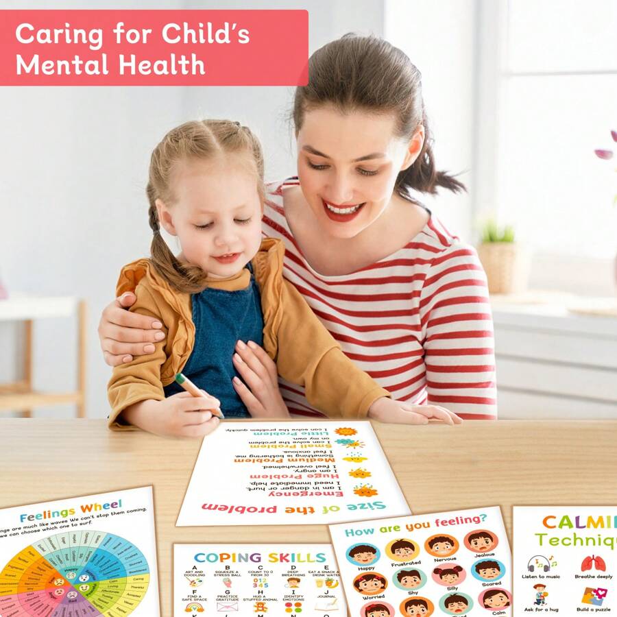 9 Calming Corner Posters, Feelings Chart For Kids, Calm Down Corner Mental Health Posters ...