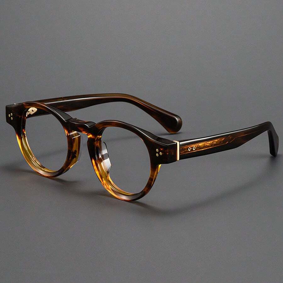 Gafas redondas con montura de acetato de celulosa de estilo vintage ...