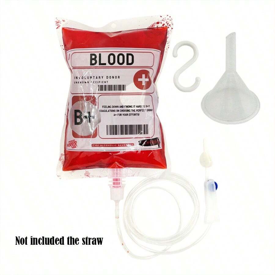 20pcs With Cover Punch Bag Cosplay Prop Blood Type Pattern Plastic Bags ...