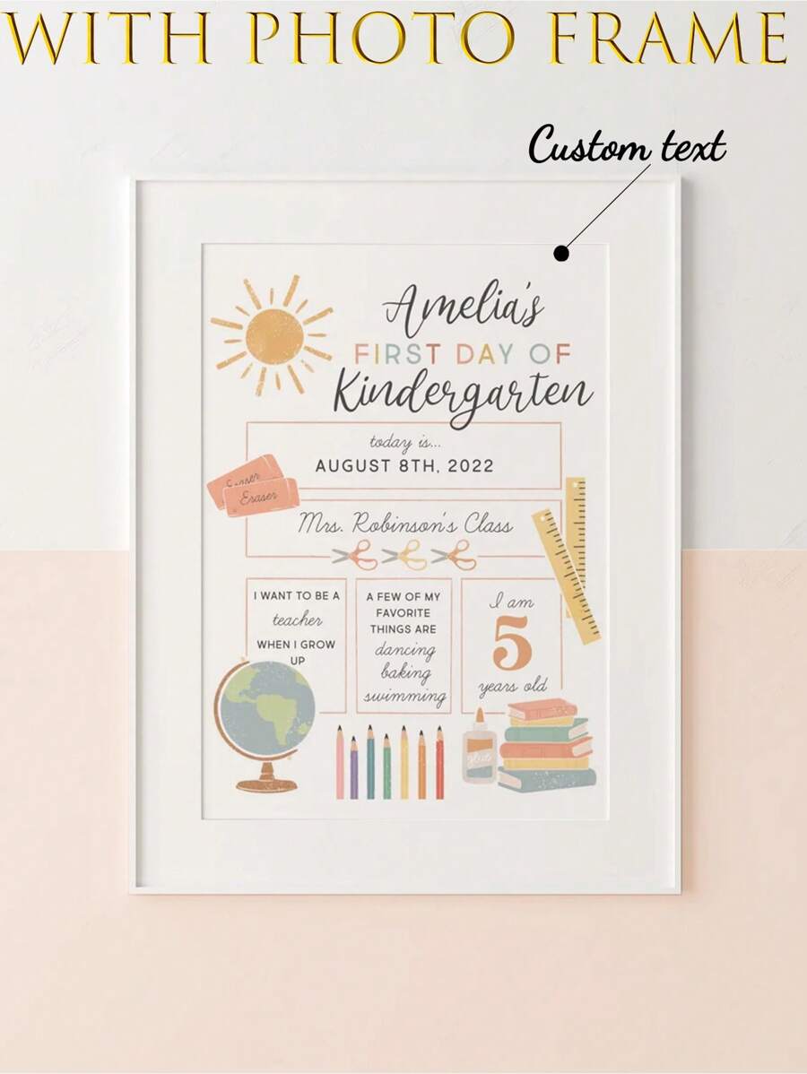 Plantilla editable del cartel del primer día de clases, imprimible del ...