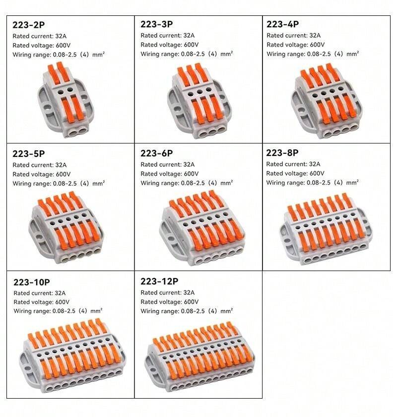 10 PCS Mini Quick Wire Connectors Universal Compact Household Wires ...