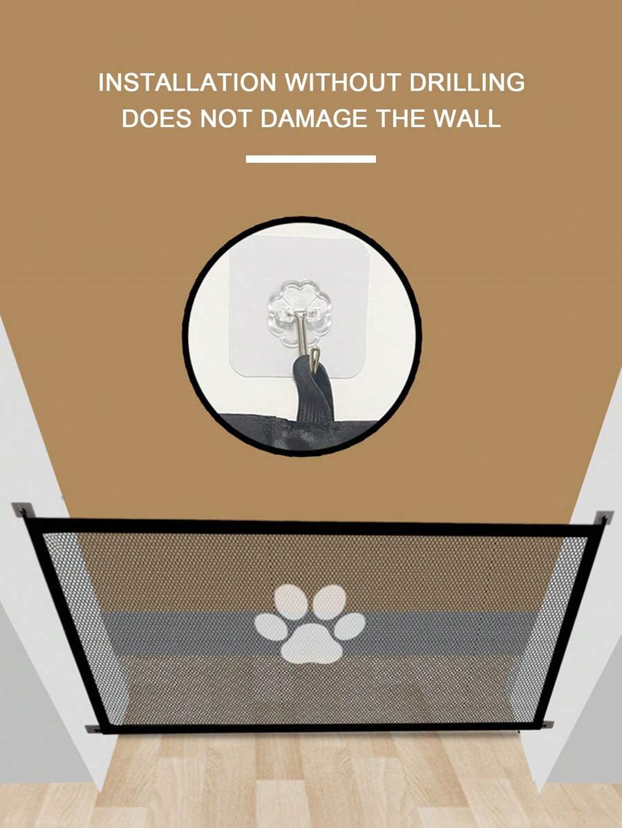 No-Drill Pet Fence Barrier Dog Isolation Net, Portable Foldable Dog ...