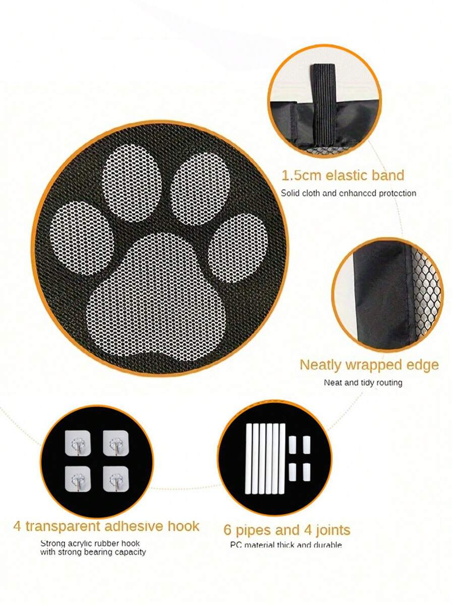 No Drilling Required Pet Divider Fence, Dog Isolation Net, Portable ...