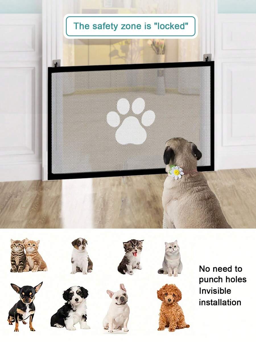 No Drilling Required Pet Divider Fence, Dog Isolation Net, Portable ...