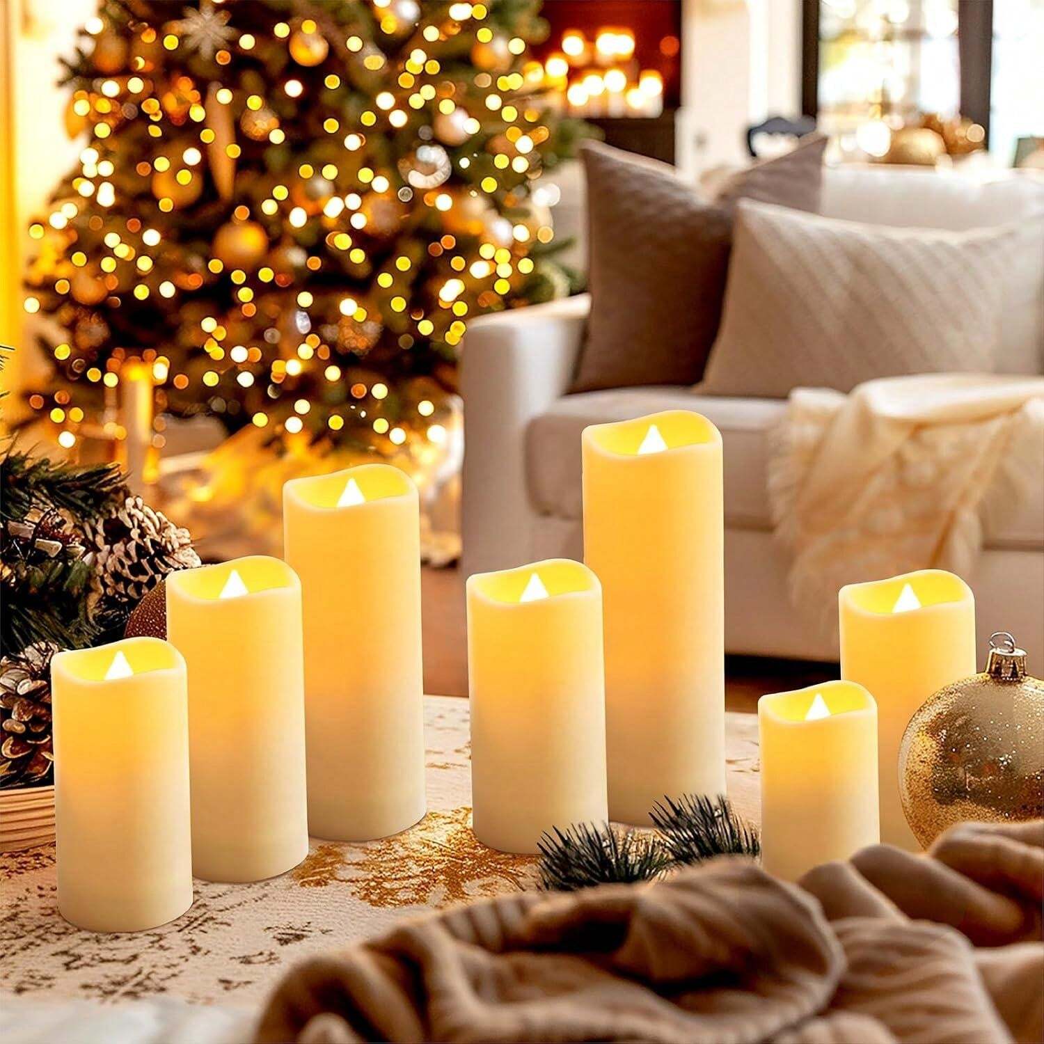 Hausware Set Of 12 Waterproof Outdoor Flameless Candles, Battery ...