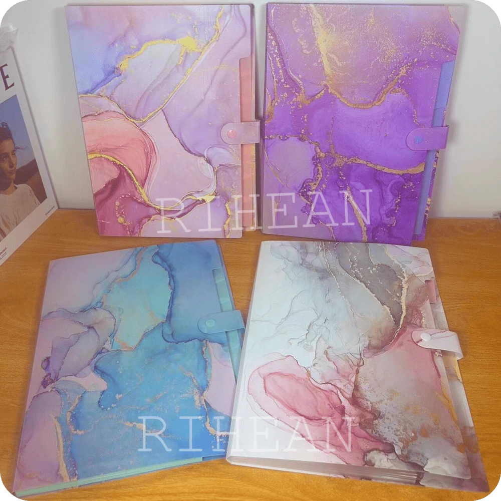 Marble Style File Folder, Expanding File Folders With Labels, 8 Pockets ...