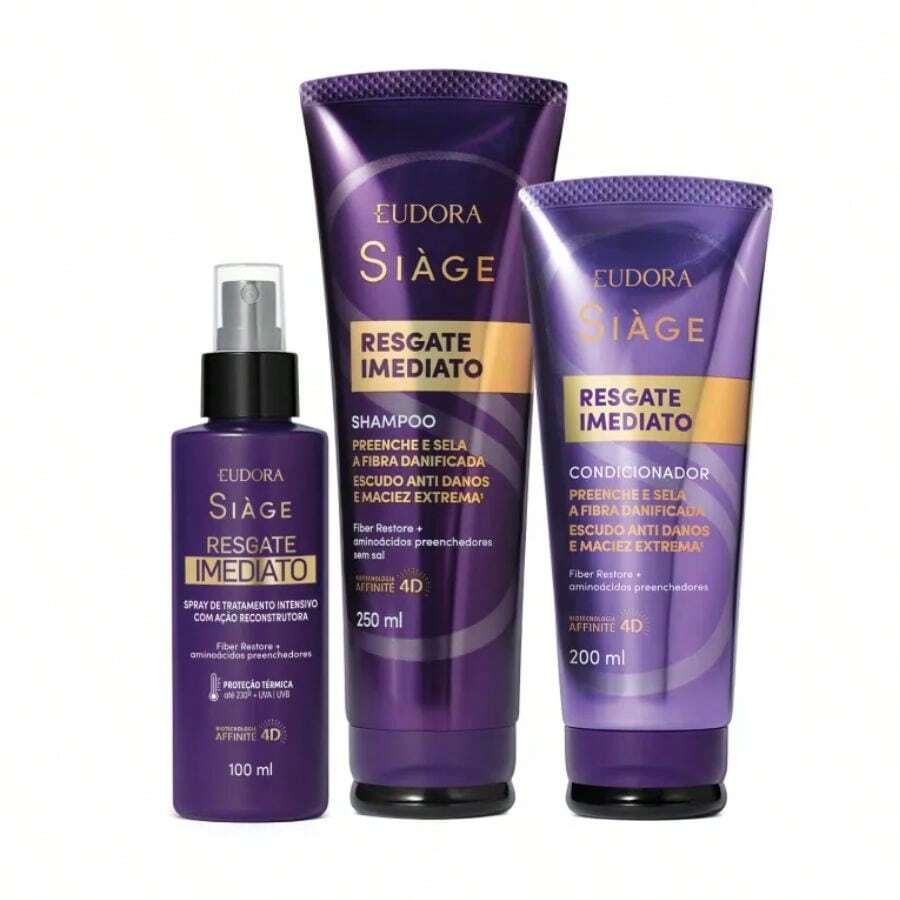 EUDORA KIT SIAGE RESGATE IMEDIATO SHAMPOO + COND + LEAVE-IN | SHEIN Brasil