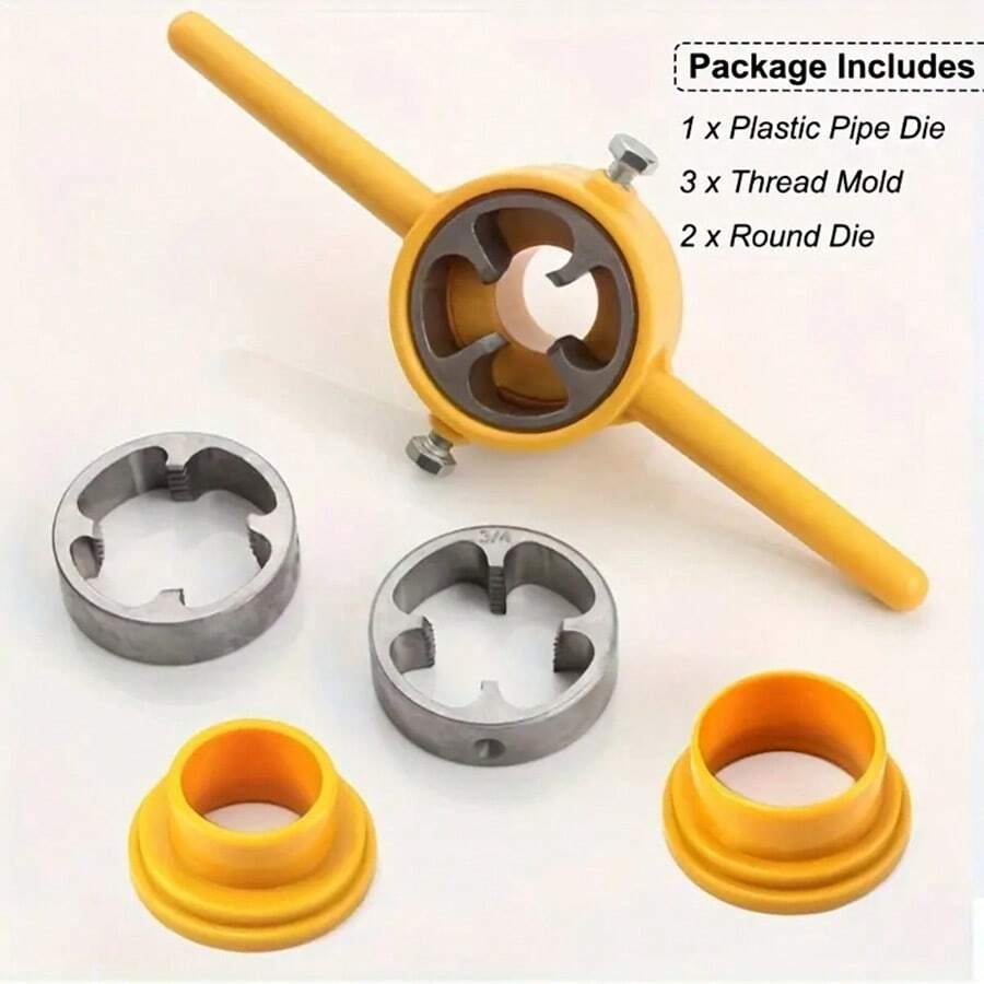 6-Piece PVC Threader Tool Kit, Plastic Pipe Round Mold Set With 3 Molds ...