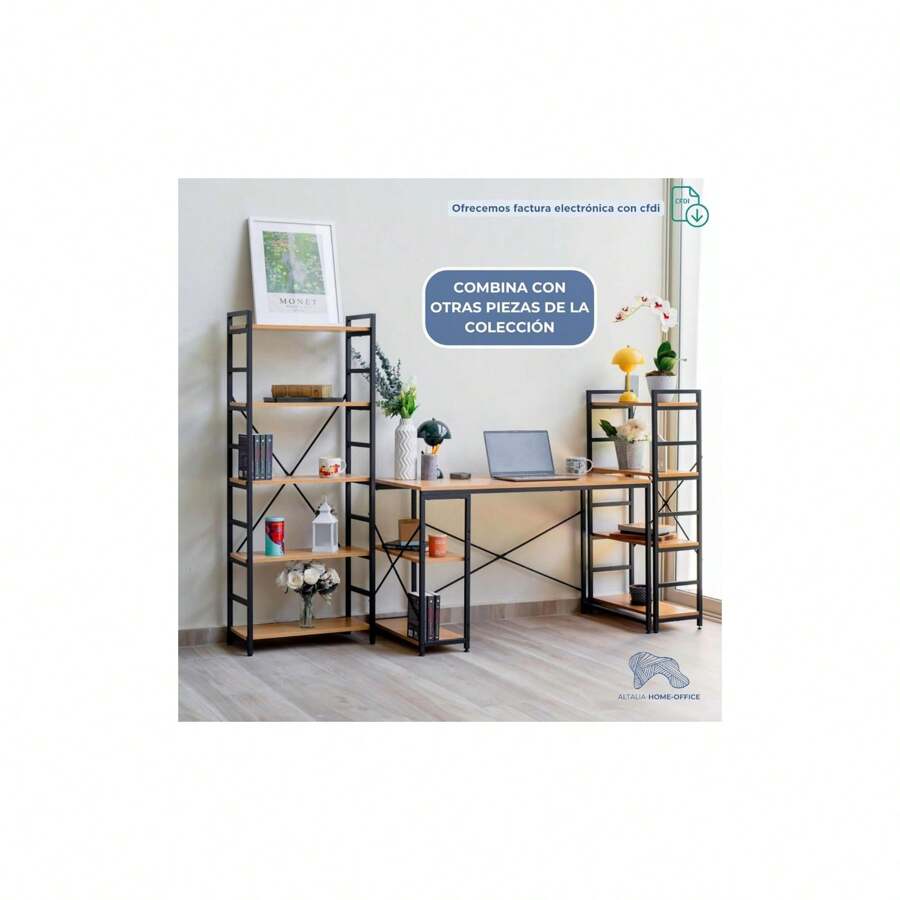 Escritorio Minimalista para computadora con repisas - Escritorio ...