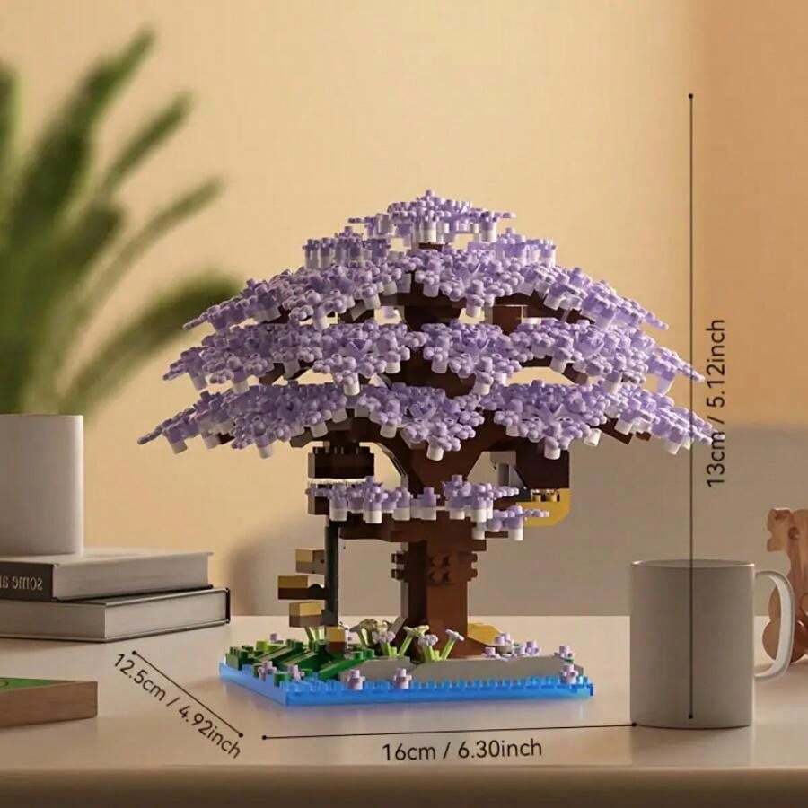 Sakura Flower House, Upgraded Pink Sakura Tree House Building Block Set ...