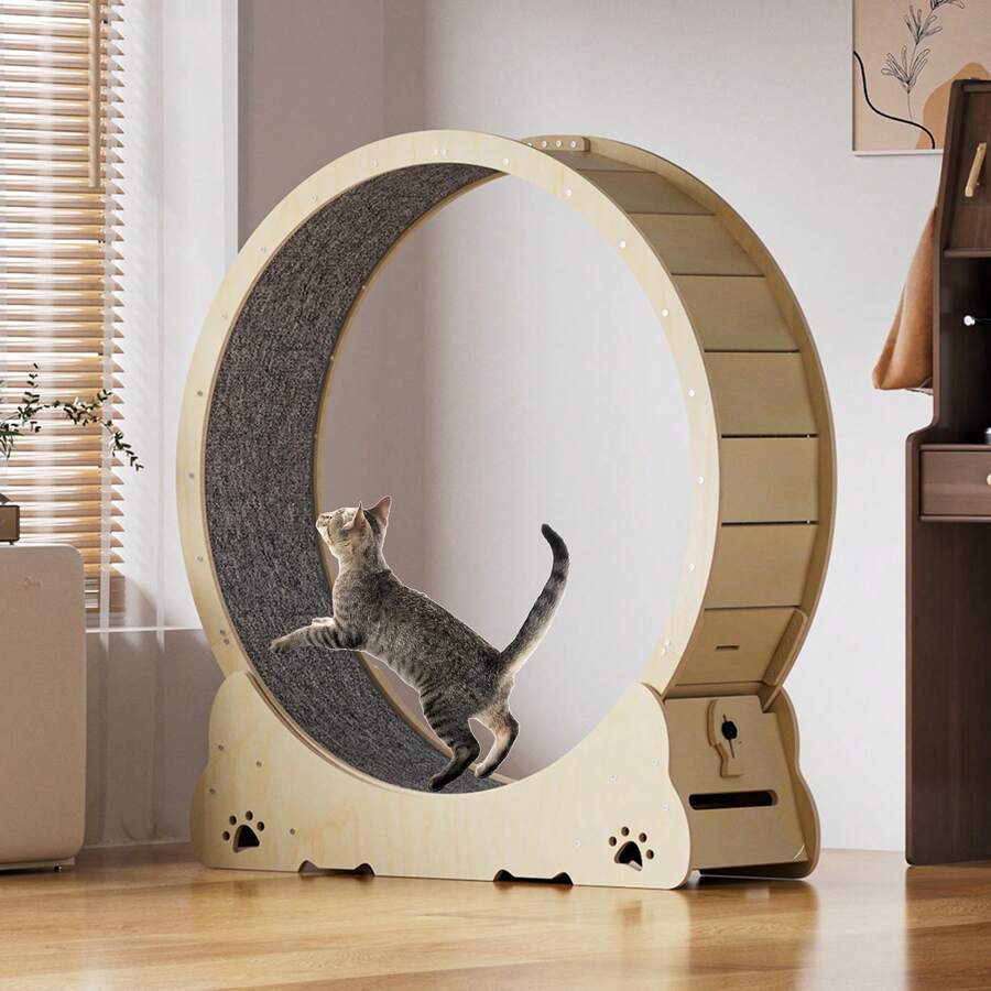 Large Cat Exercise Wheel 40 Inch, Solid Wood Cat Wheel Exerciser For ...