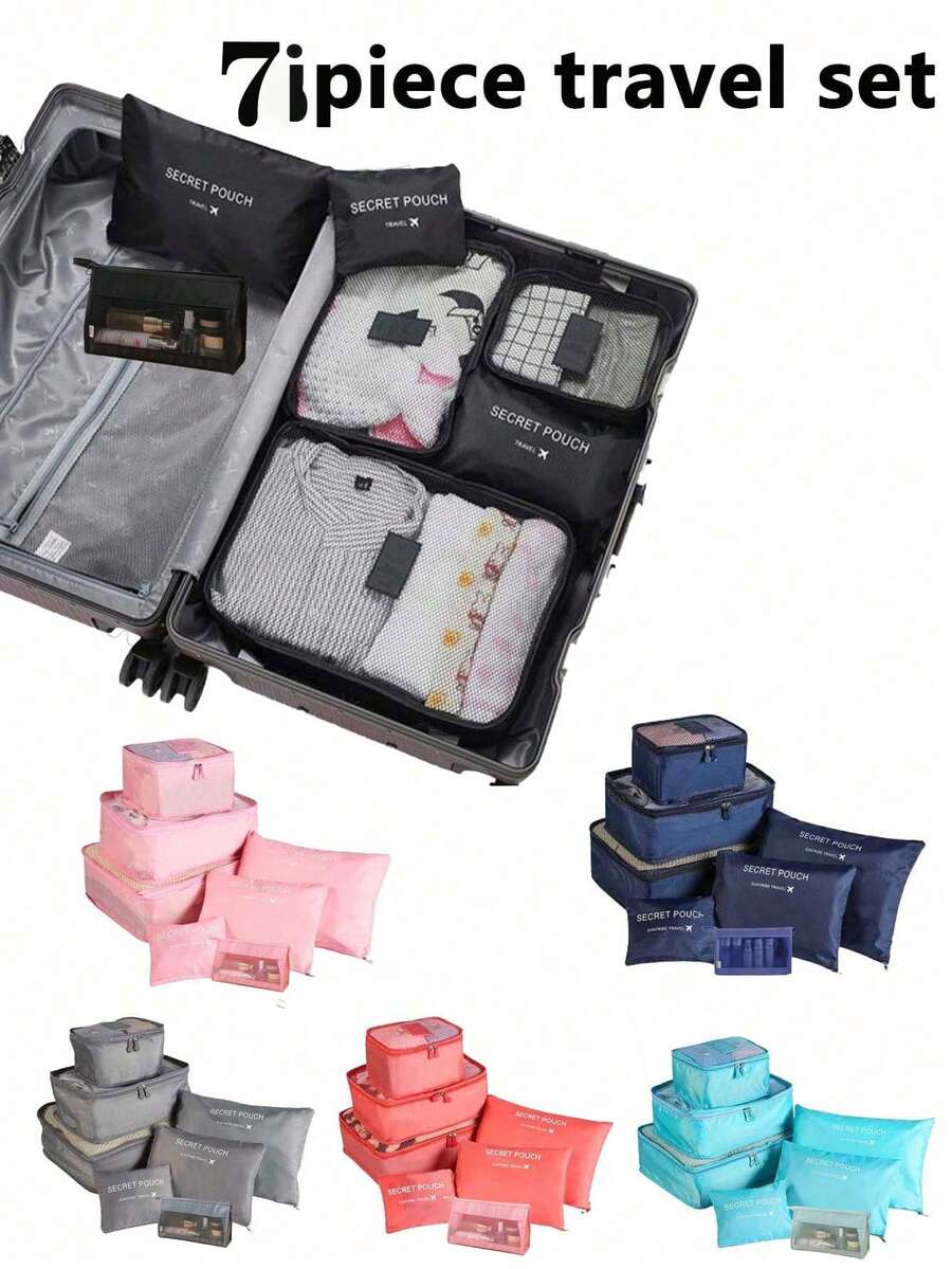 7pcs/Set Travel Organizer Bag Set, Portable Storage Bags, Multi ...