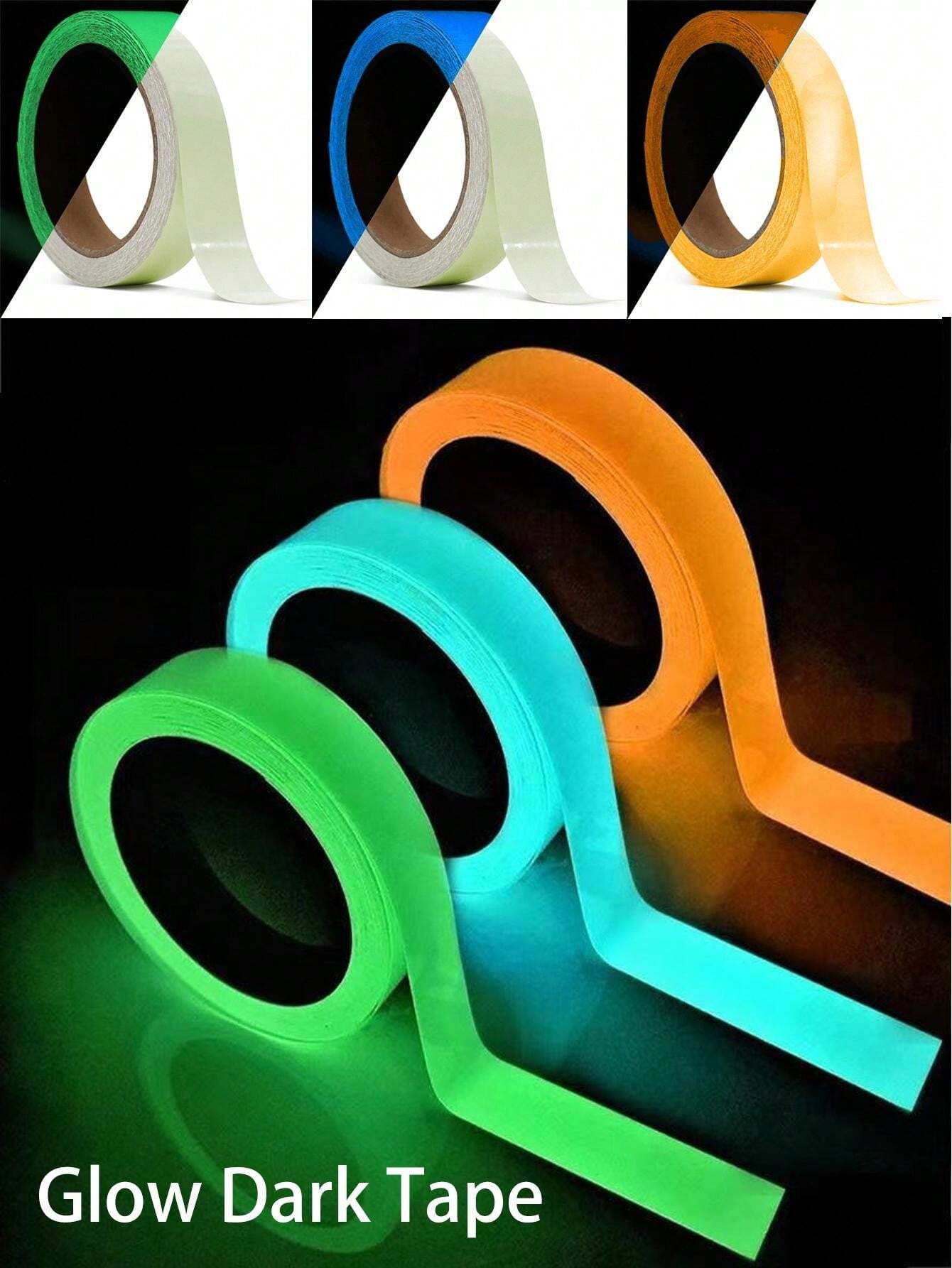 Ruban fluorescent luminescent dans le noir longue durée, autocollant fluorescent en pointe ...