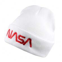 NASA Mens Logo Beanie (White) | SHEIN USA