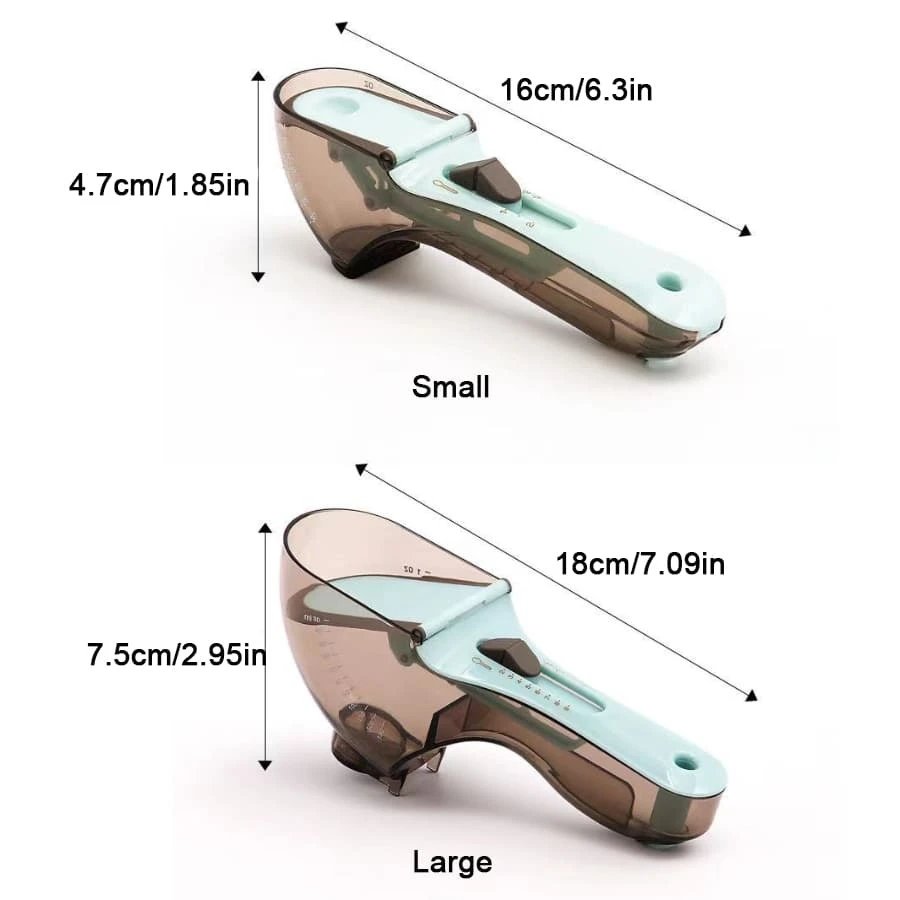 Adjustable Measuring Cups And Spoons, Plastic Scoop Measuring Cup With ...