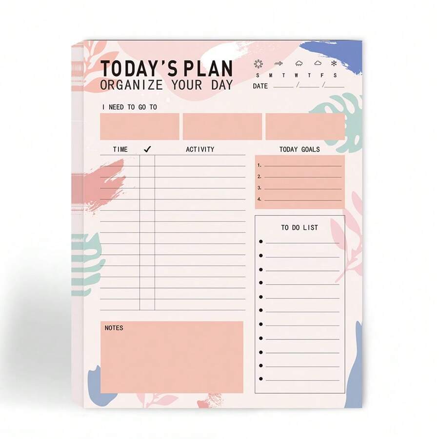 Daily Planner Notepad, Self-Discipline Record Book, Simple Tear-Off ...