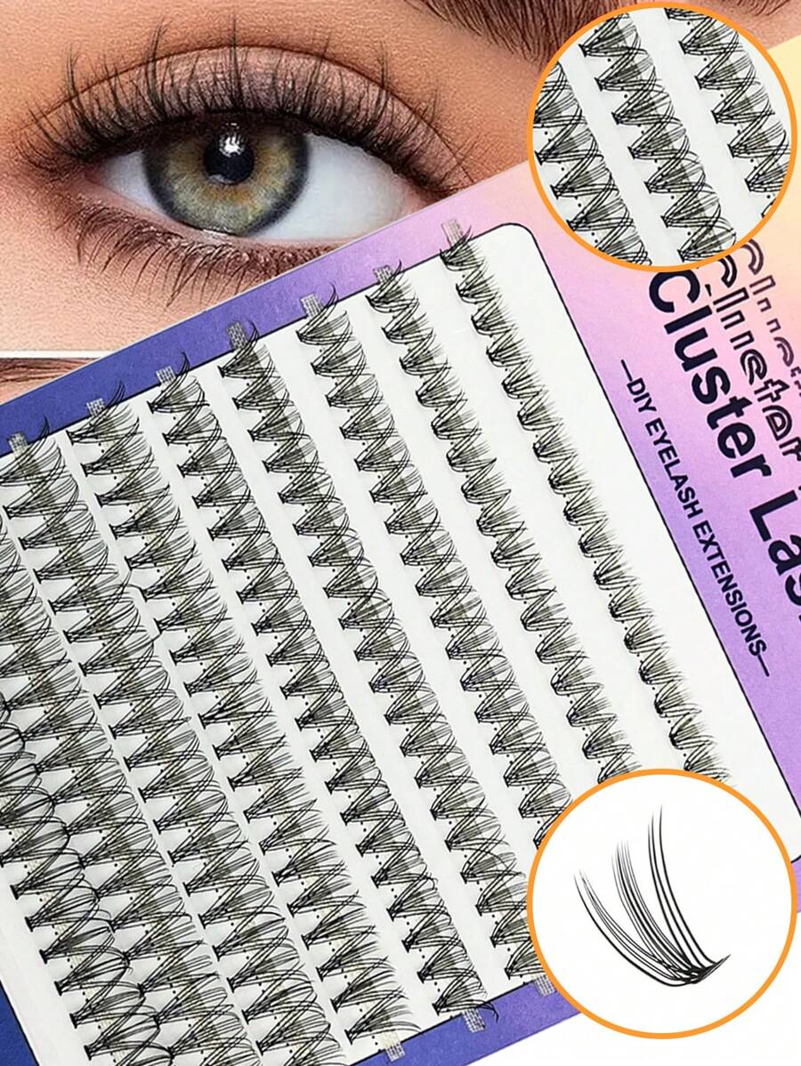 180 grupos de pestañas agrupadas, rizado natural, pestañas postizas DIY, puedes usarlas en casa ...