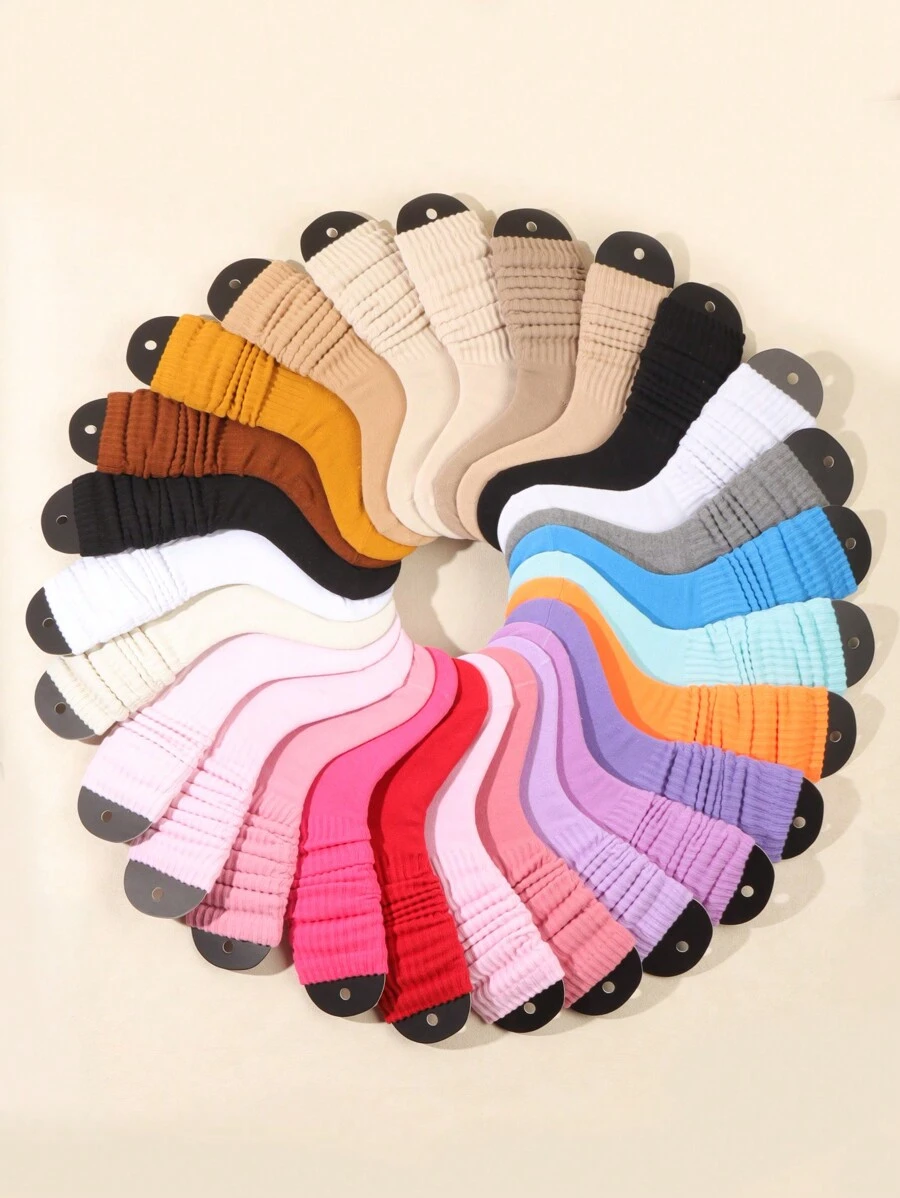 3 Pairs Of Solid Color Children's And Teenager's Autumn And Winter Warm ...