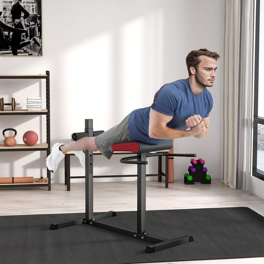 SPORTNOW Back Extension Bench Roman Chair, Hyperextension Bench With ...