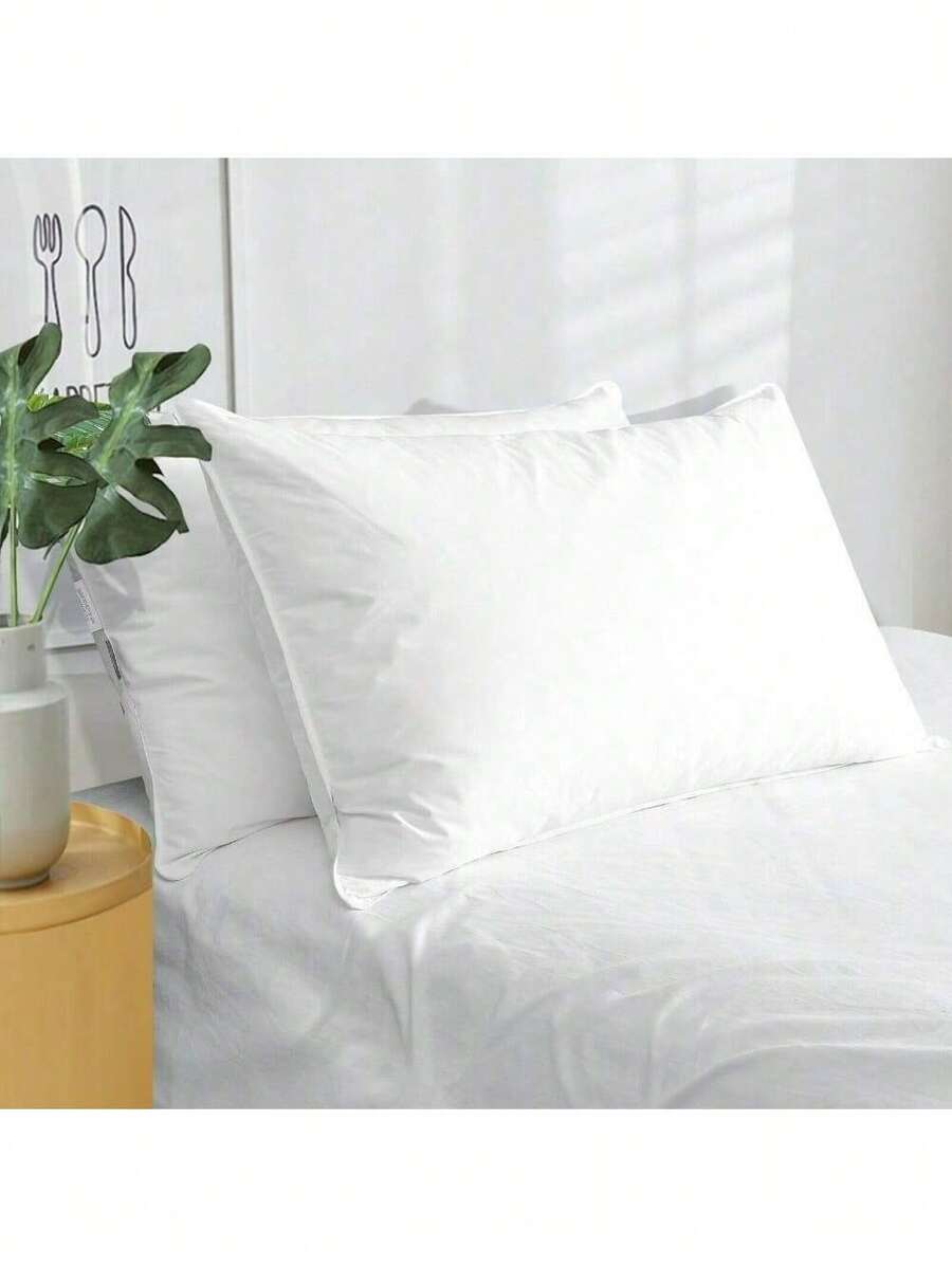 2 Pack White Goose Down Feather Bed Pillows Standard Queen King Size ...