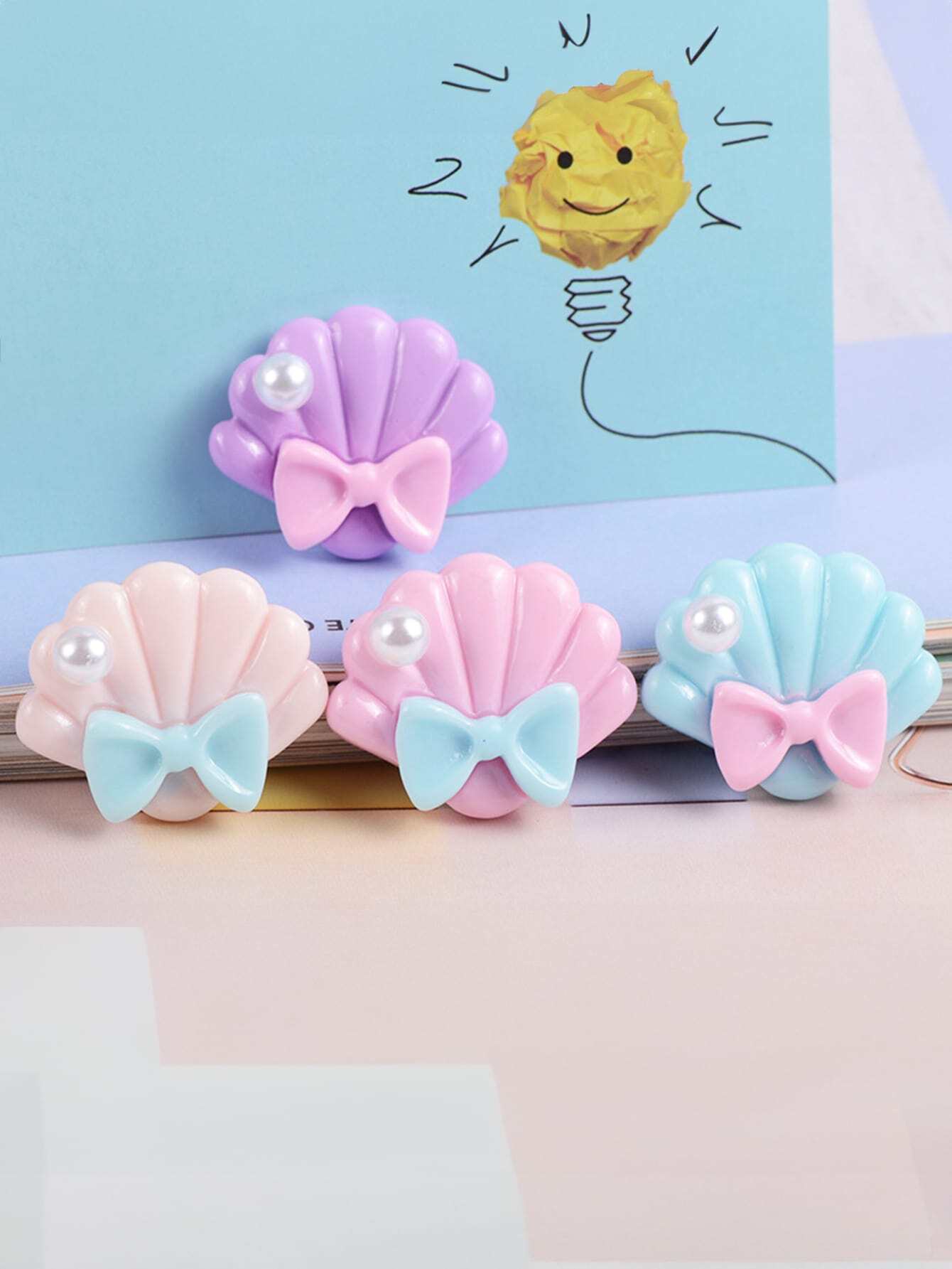 10/30pcs Random Cute Resin Ocean Shell Bow + Faux Pearl Jewelry ...