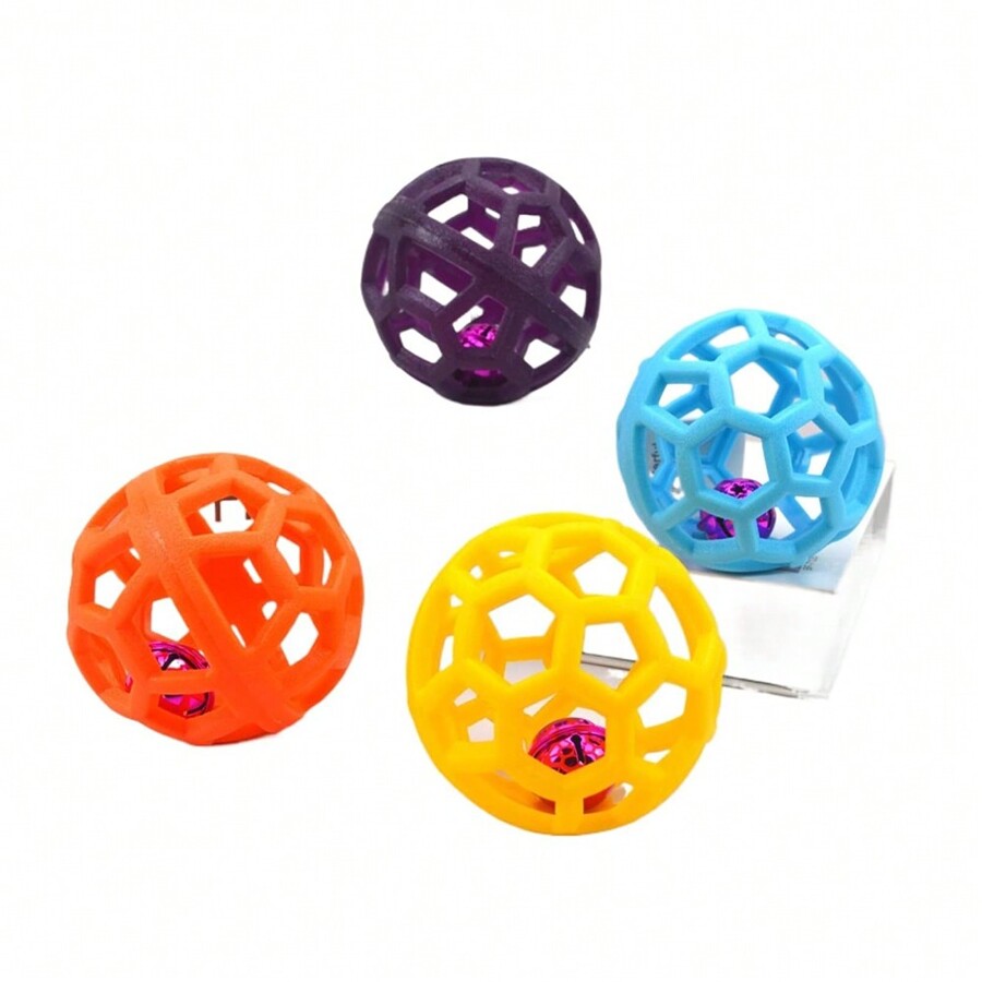 1pc Blue Hollow Bell Chase Ball Toy With Orange And Purple Interactive ...