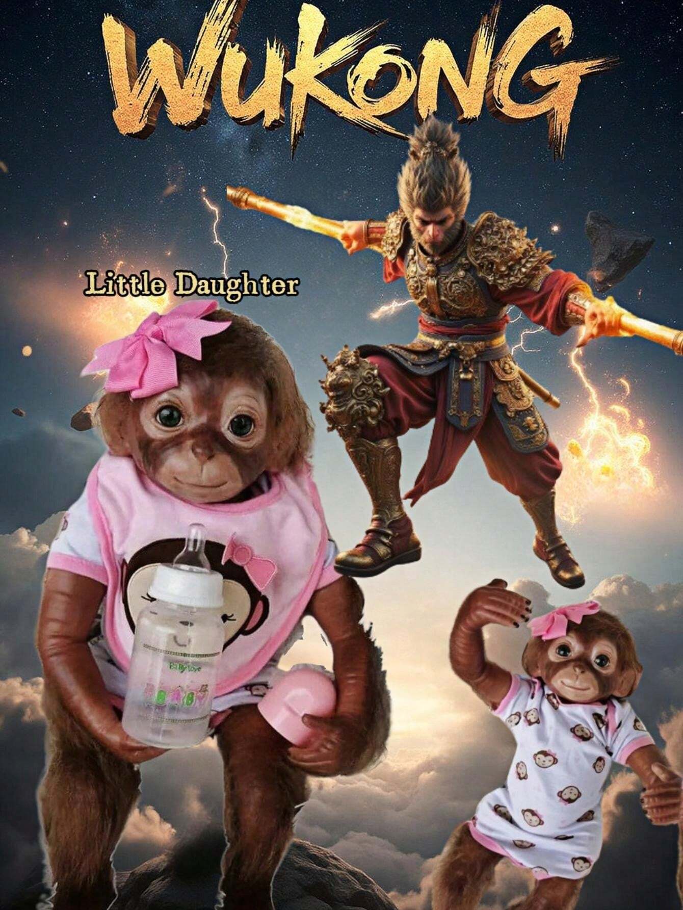 WuKong's Little Daughter Reborn Baby Doll 20 Inch Lifelike 3D Painted ...